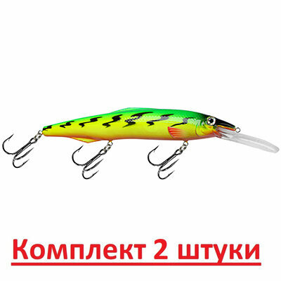 Воблер AQUA нырок 145mm, вес - 45,0g, цвет 133 (флуоресцентная макрель), 2 штуки