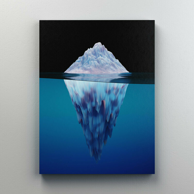 Интерьерная картина на холсте "Айсберг в океане", размер 22x30 см