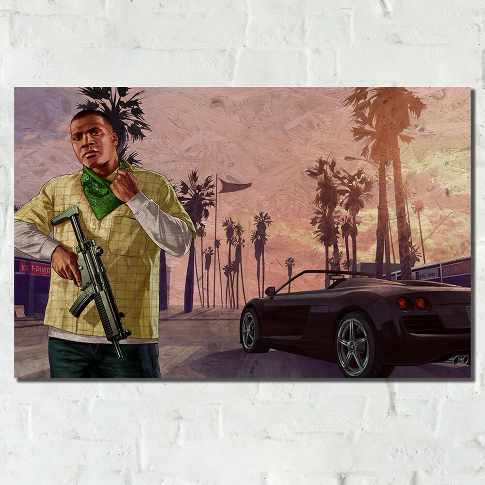 Картина интерьерная на рельефной доске ОСП Игры Grand Theft Auto V - 14360
