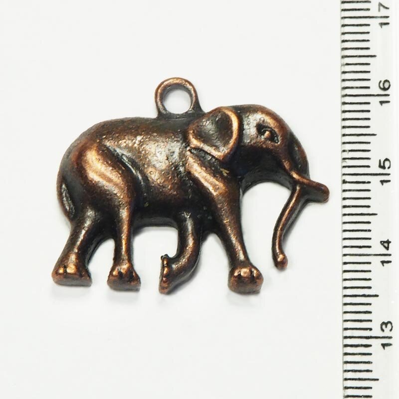 Фурнитура для бижутерии Подвеска Слон 0009867 медный цвет 33x27х6 мм, цена за 2 шт.