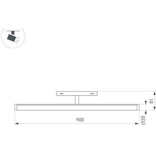 Трековый светодиодный светильник Arlight Mag-Orient-Tube-Turn-L900-30W Day4000 036478