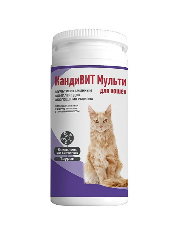 Витамины для кошек КандиВИТ Мульти, мультивитаминный комплекс, 50 таб