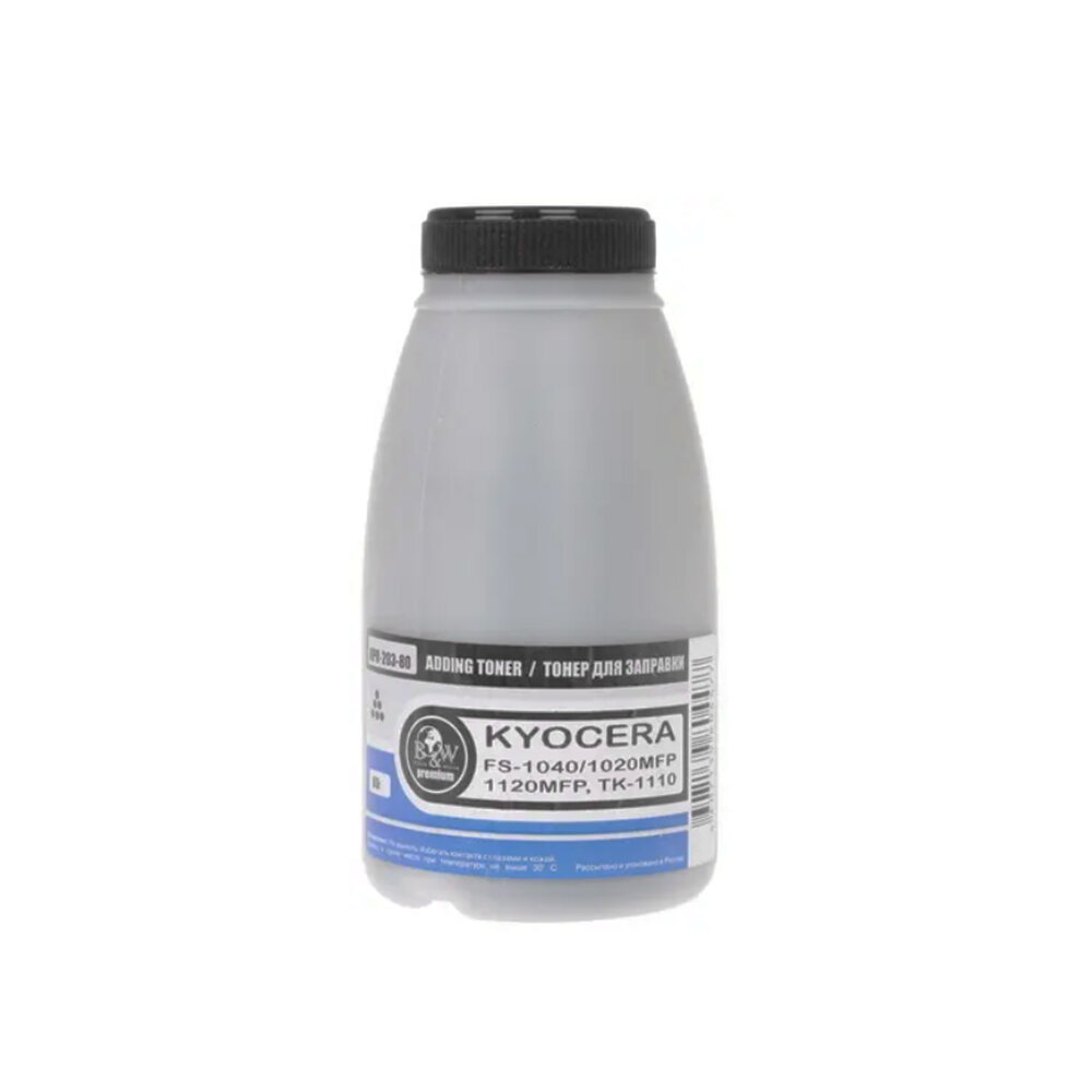 Тонер B&W черный для Kyocera TK-1110, FS-1040, 1020MFP, 1120MFP, 80 гр {KPR-203-80}