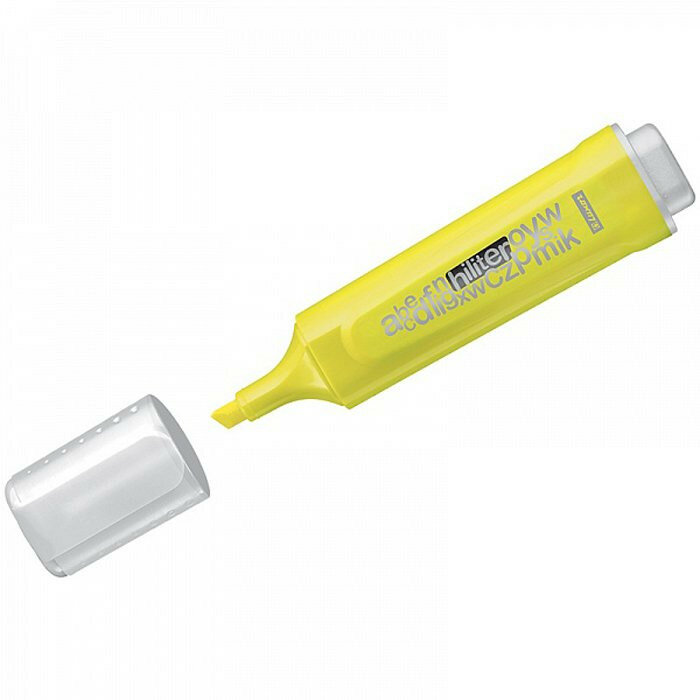 Маркер флуорисцентный Luxor Pastelier 1-5мм скошенный, пастельный желтый арт.4021Р. Количество в наборе 12 шт.