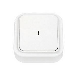 Выключатель одноклавишный наружный с подсветкой BYLECTRICA Пралеска белый (А1 10-214)