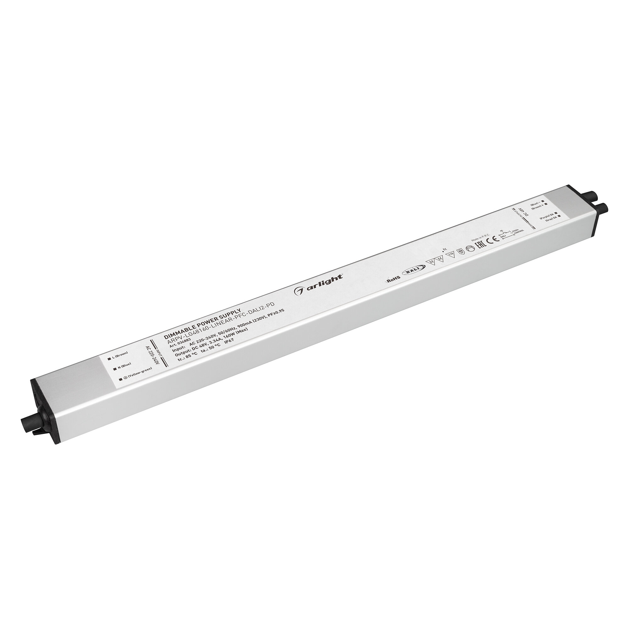 034883 Блок питания ARPV-LG48160-LINEAR-PFC-DALI2-PD (48V, 3.34A, 160W) (Arlight, IP67 Металл)