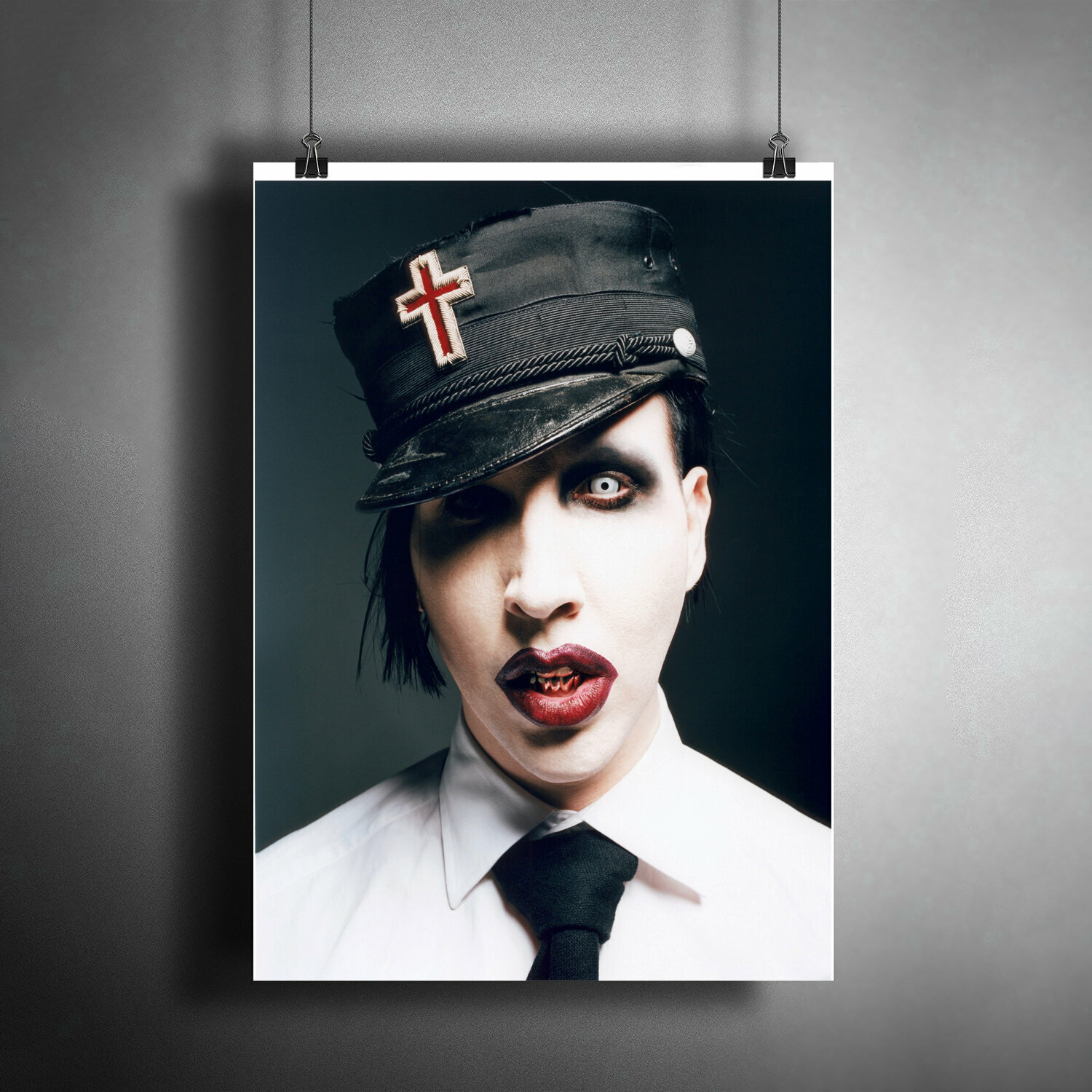 Постер плакат для интерьера "Музыка: Американский рок-певец Мэрилин Мэнсон. Лидер рок-группы Marilyn Manson" / A3 (297 x 420 мм)