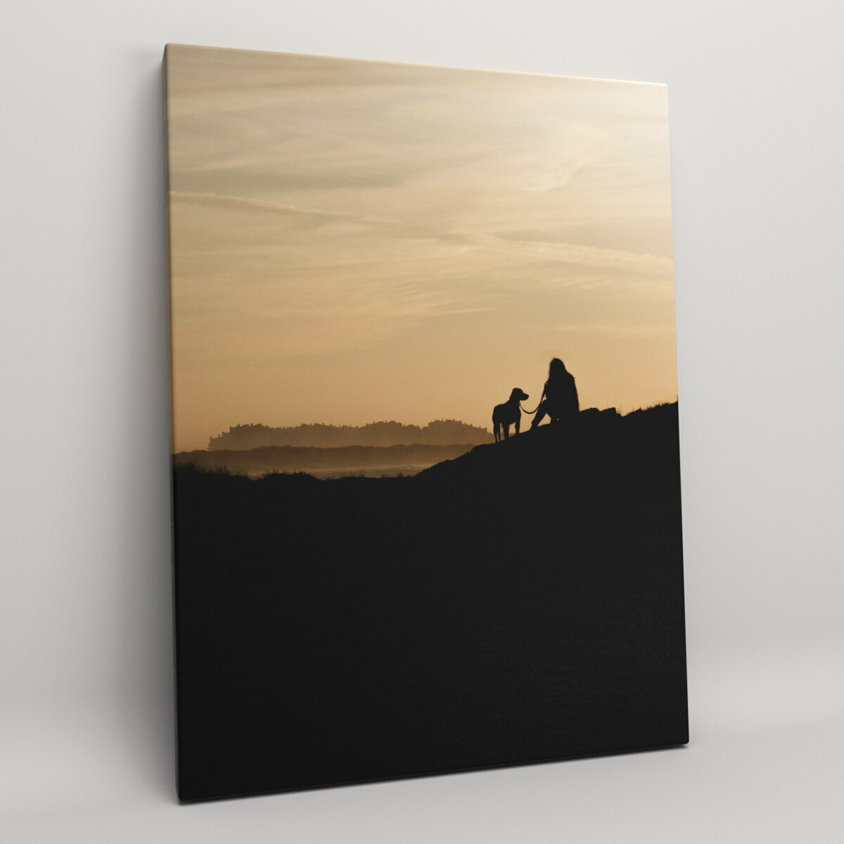 Картина на холсте (интерьерный постер) "Пейзаж - пастух и горы", с деревянным подрамником, размер 30x40 см