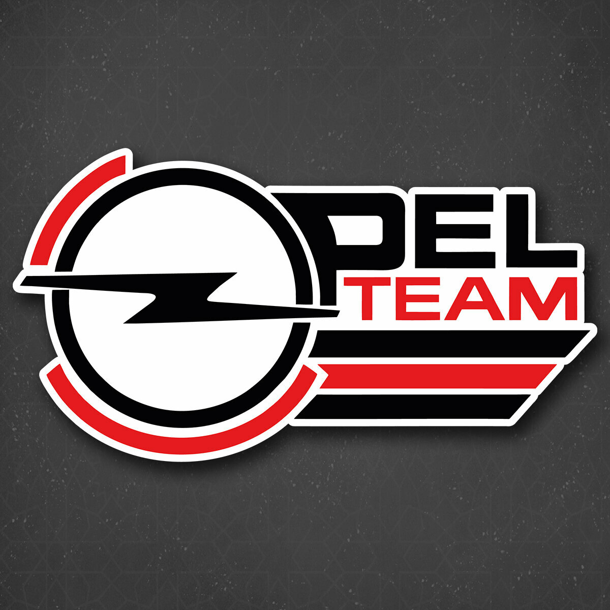 Наклейка на авто "OPEL TEAM - команда OPEL" 24x12 см