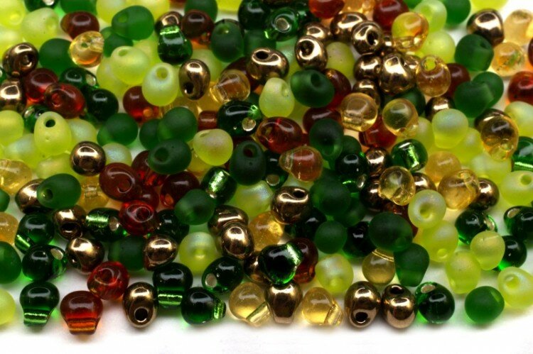 Бисер MIYUKI Drops 3,4мм MIX07 натуральные оттенки, микс Earthtone, 10 грамм