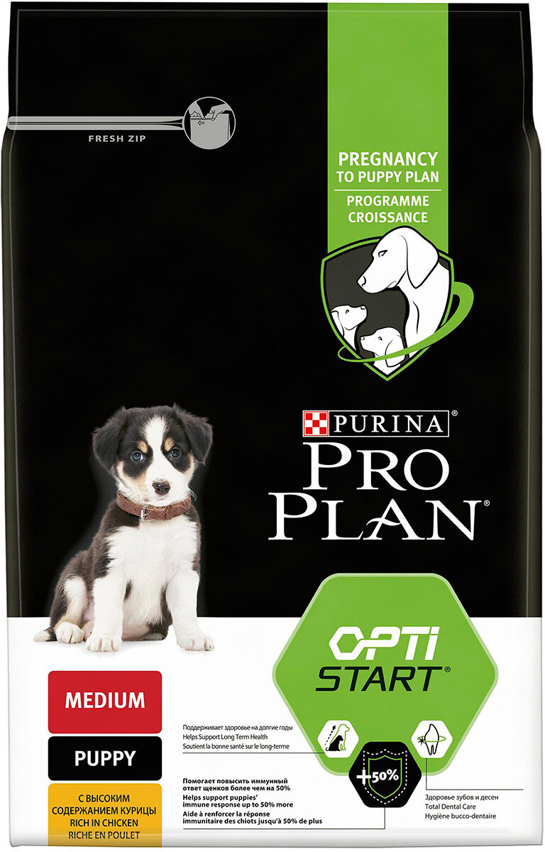 PRO PLAN HEALTHY START PUPPY MEDIUM для щенков средних пород с курицей (3 кг)
