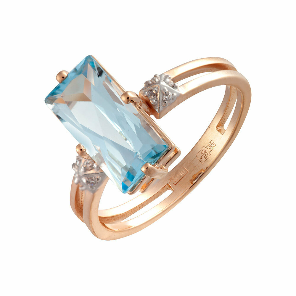 Кольцо, красное золото, 585 проба, топаз