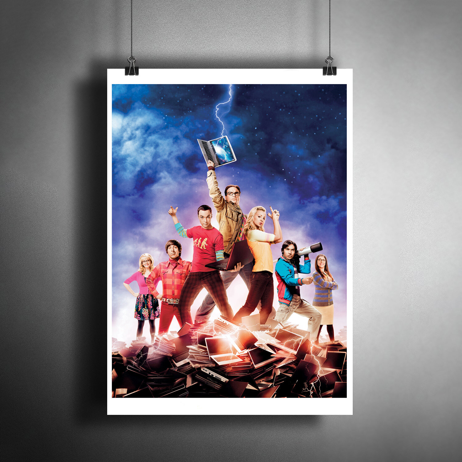 Постер плакат для интерьера "Сериал: Теория большого взрыва. The Big Bang Theory"/ Декор дома, офиса, комнаты A3 (297 x 420 мм)