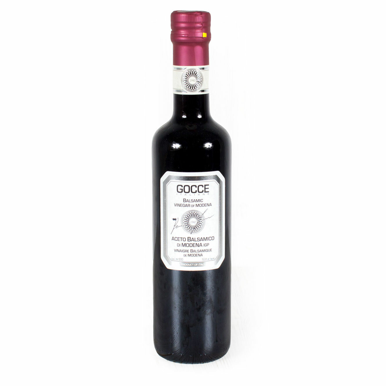 Уксус бальзамический из Модены IGP GOCCE, K4862, выдержка 1 год, кислотность 6%, 0,5 л (ст/б с красной крышкой)