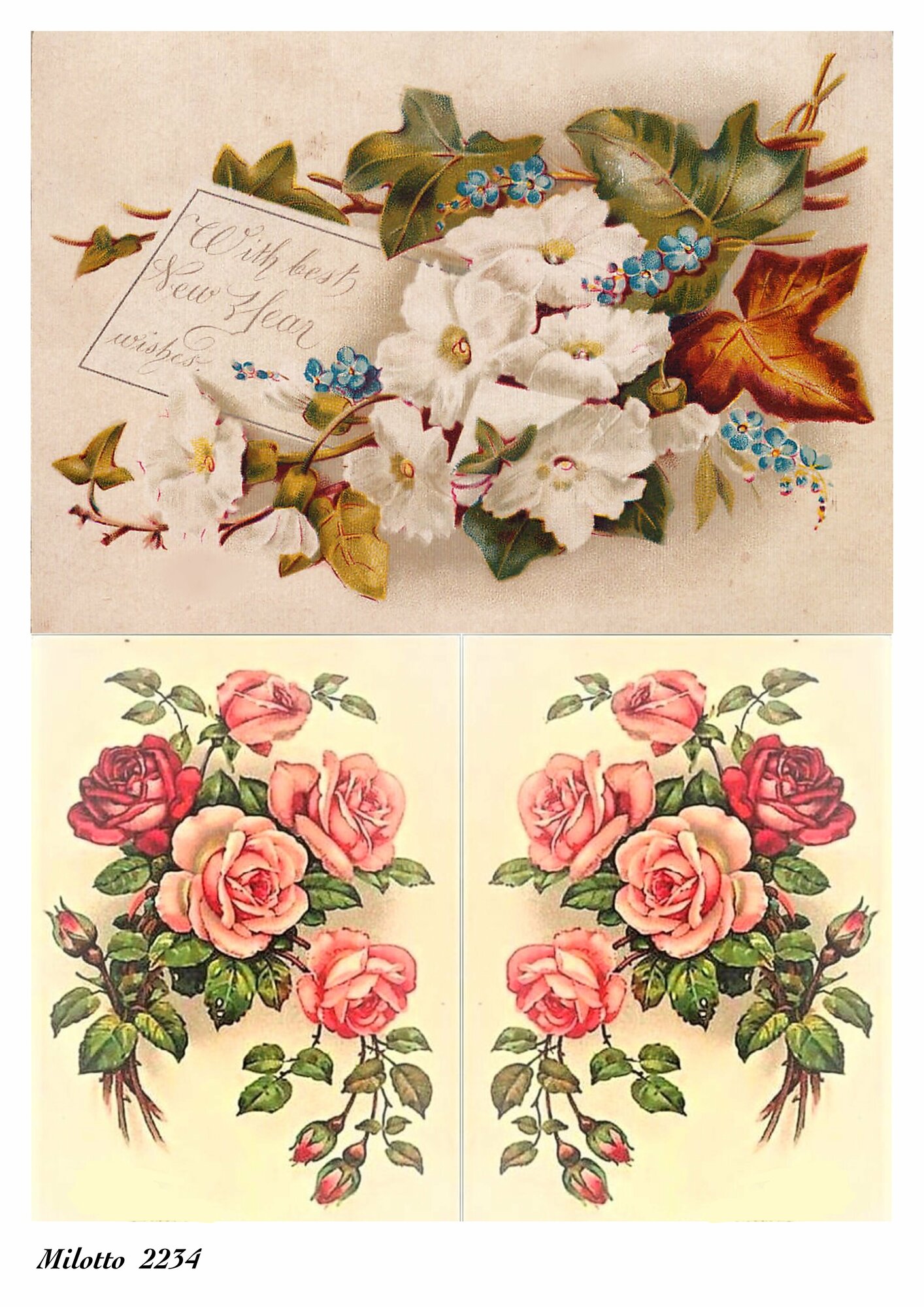 Декупажная карта рисовая бумага А4 цветы розы 2234