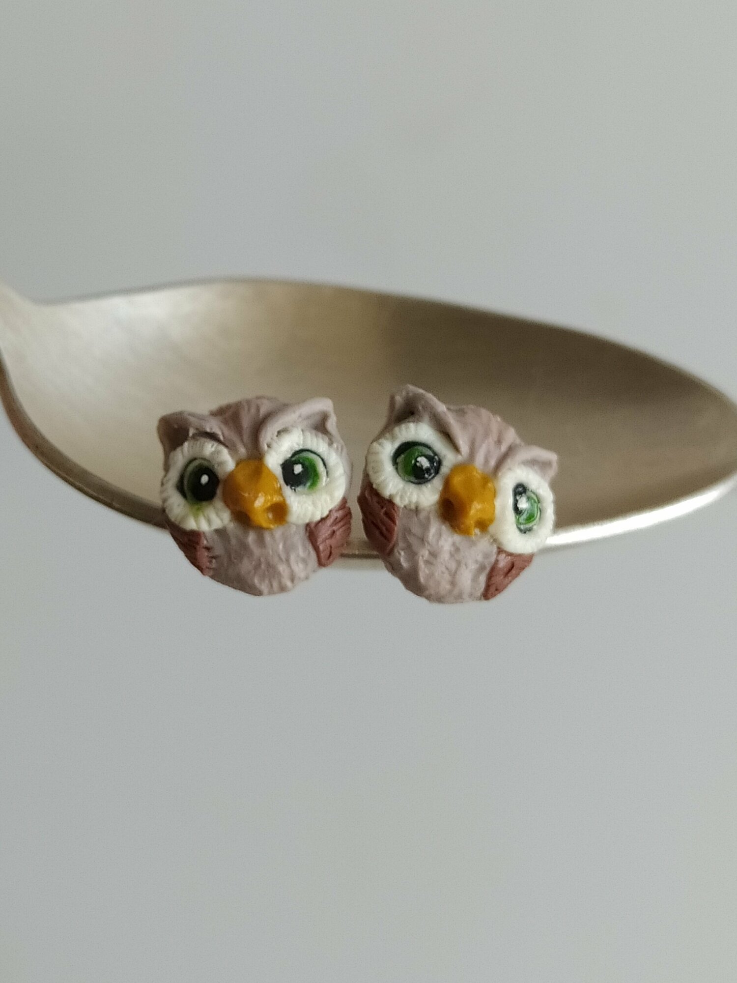 Серьги пусеты, полимерная глина