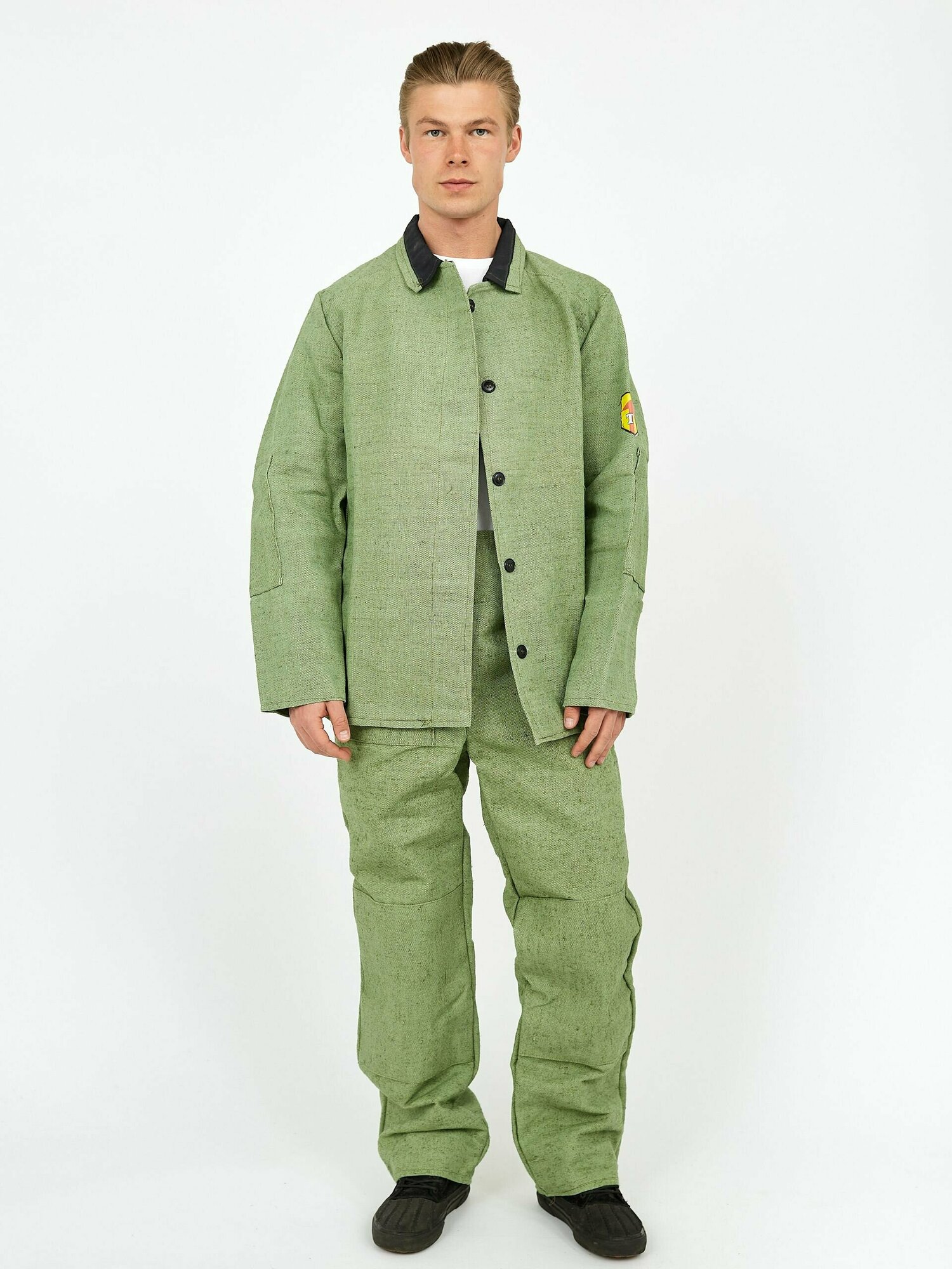 Костюм сварщика "Урарту", брезентовый, усиленный, огнеупорная пропитка, хаки