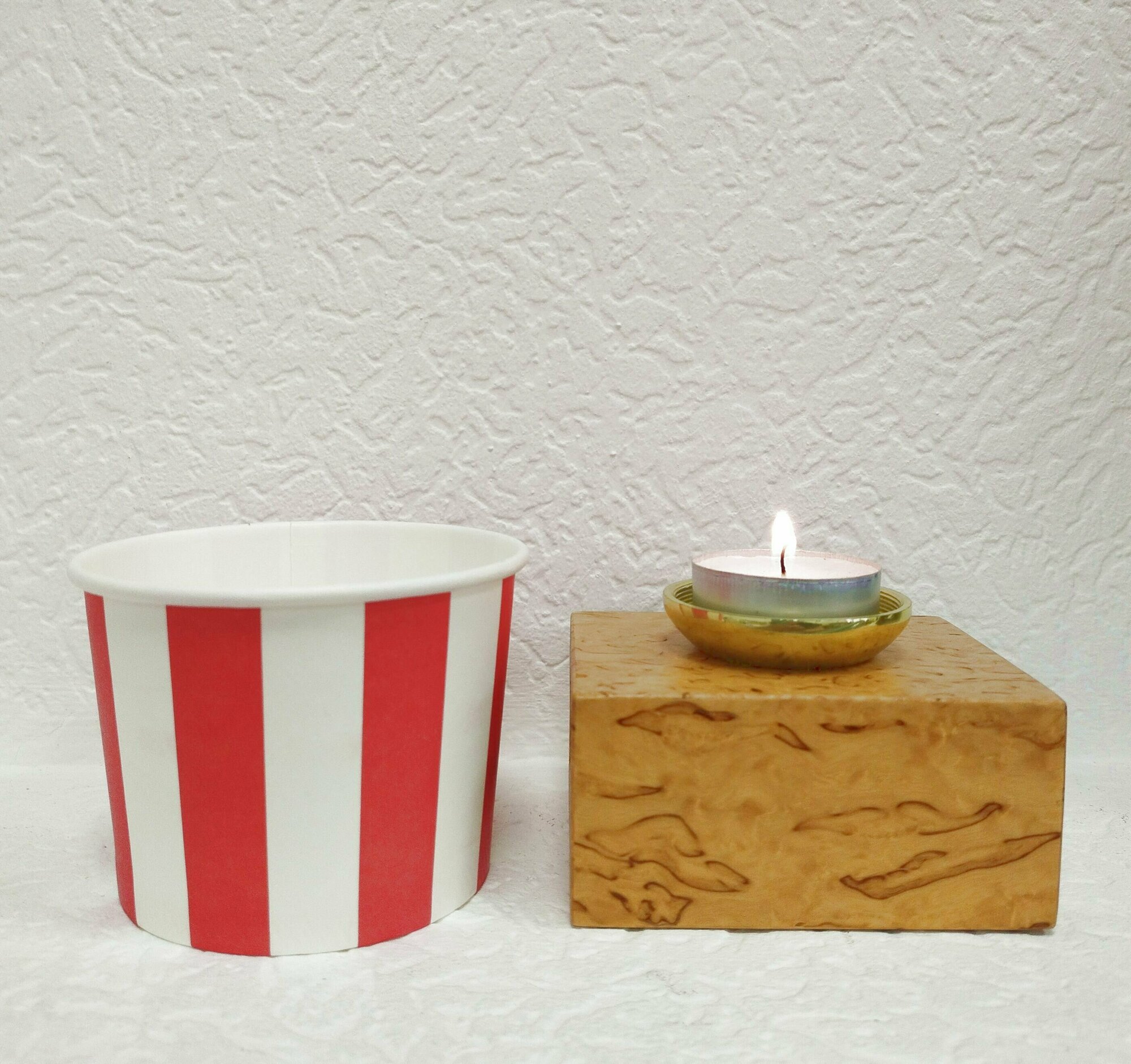 Стакан для попкорна, Красные полосы, 300мл, 15шт