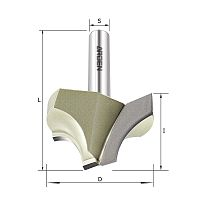 Фреза радиусная (псевдофилёнка)R=9.53 Z=2 D=31.75x15.9x55 S=12 ARDEN 209260