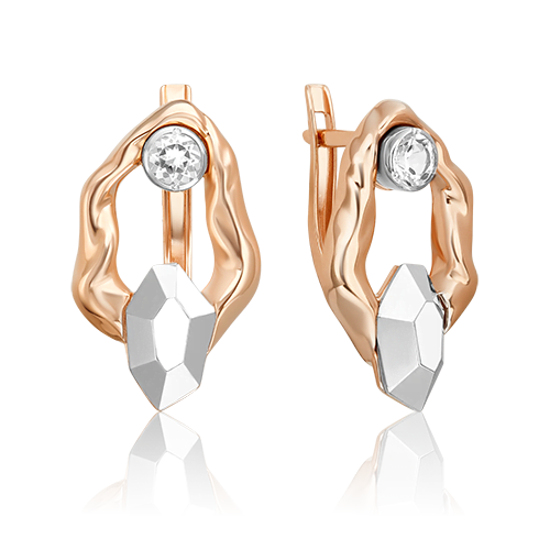 Серьги, золото, 585 проба, топаз