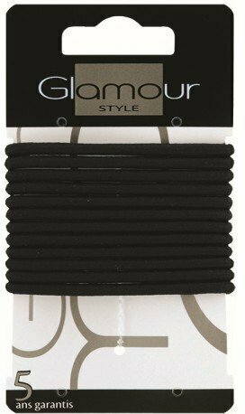 Inter-Vion Резинка для волос женская Glamour Paris, Черный, 12 шт