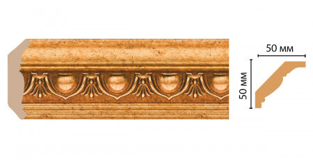 Плинтус Потолочный Decomaster 155D-58 В50хШ50хД2400 мм / Декомастер.