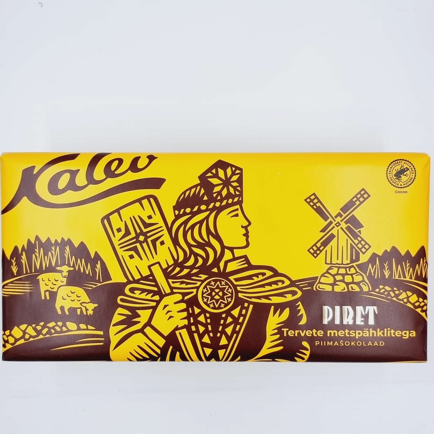 Шоколад молочный Kalev Piret с цельным жареным фундуком 270 г (из Эстонии)