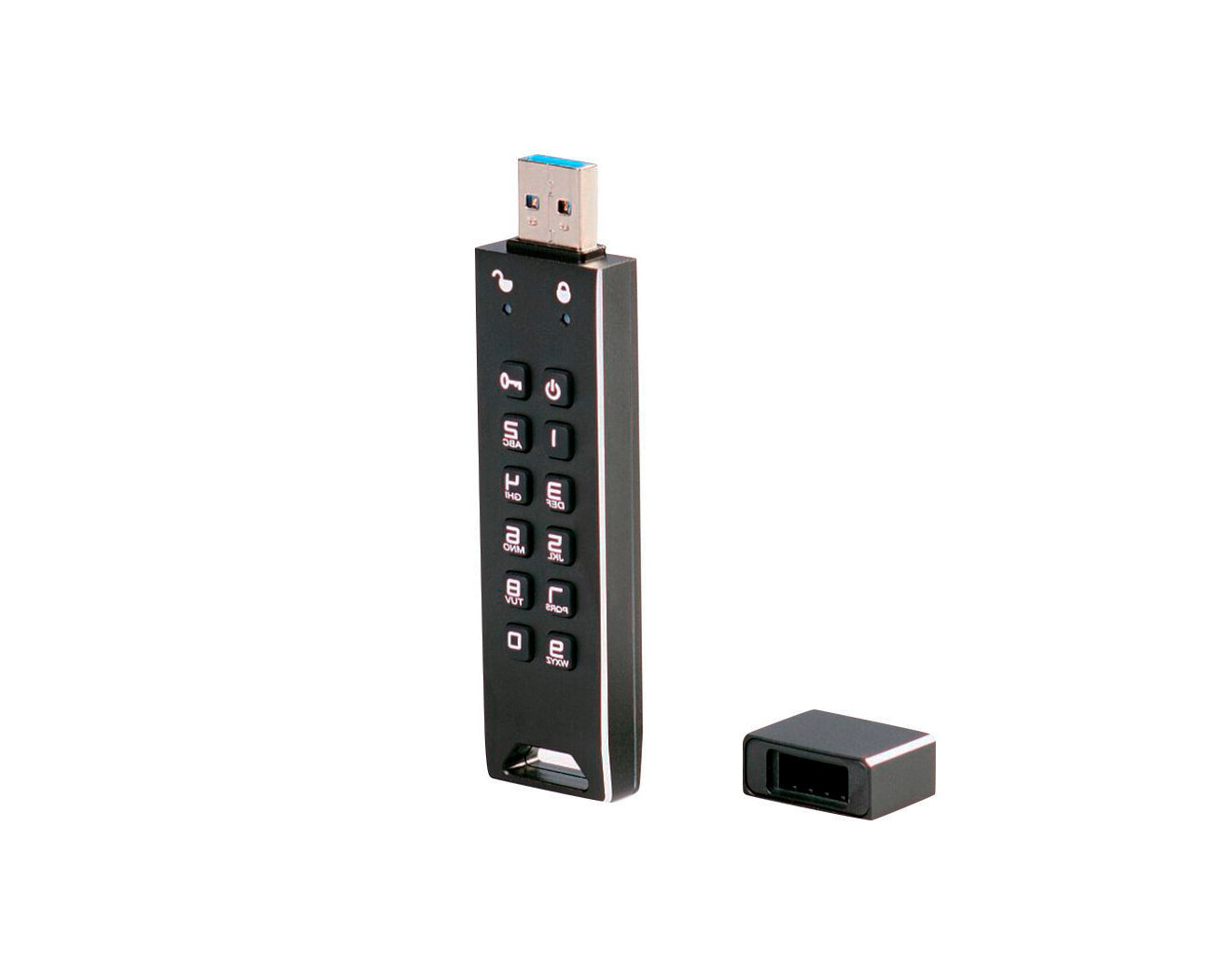 Накопитель с шифрованием DATA LOCK про 32 GB (E1966EU) USB 3.0 - защищенный USB-flash с AES шифрованием и пин-кодами