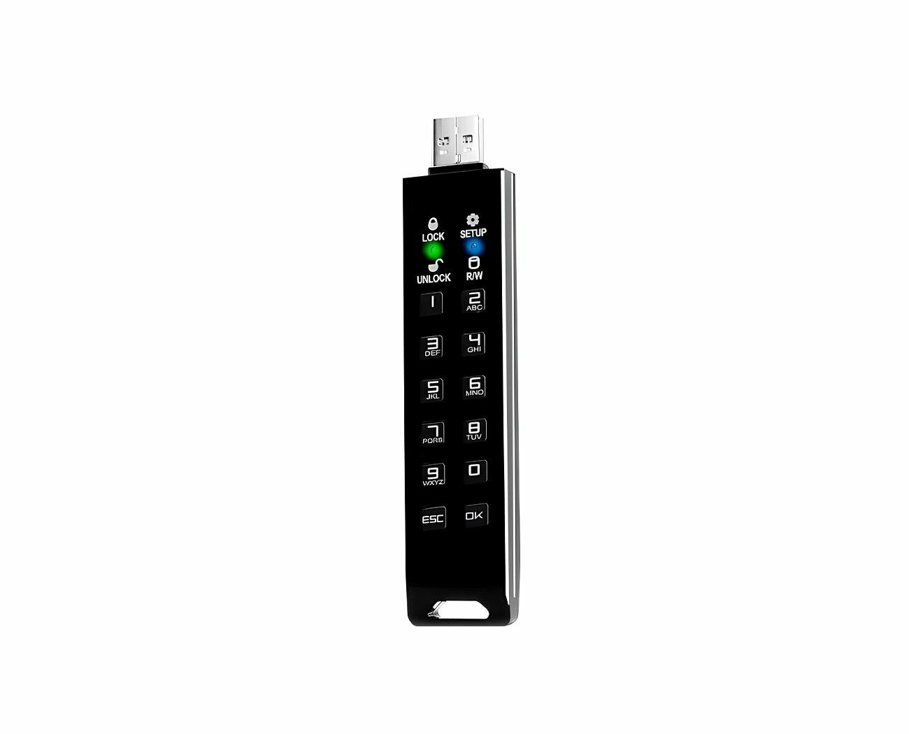 Флешка с пин-кодом DATALOCK PRO4 256 GB (W4961RU) USB 3.1 - флешка с паролем. Защищенная флешка пин-кодом емкость памяти 256 Гб.