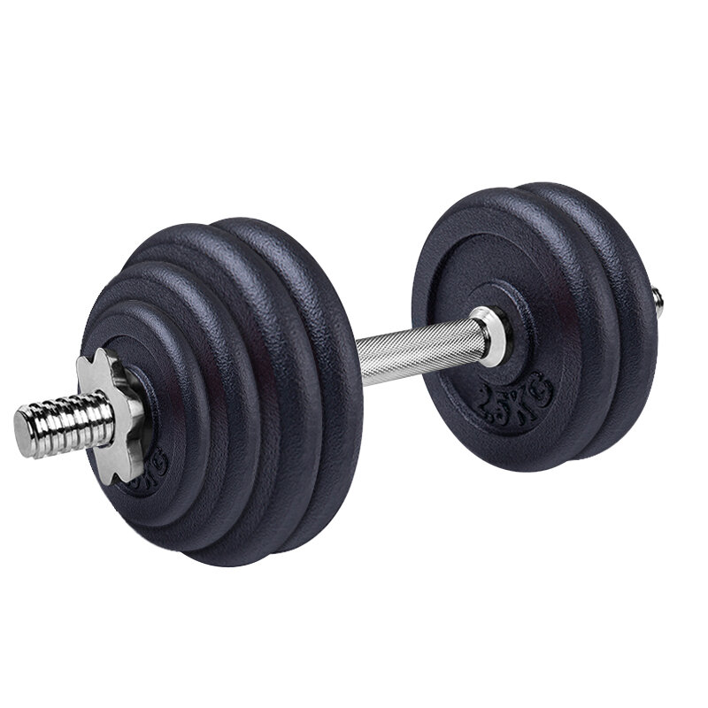 Гантель разборная чугунная 15 кг Voitto - d26, Комплектация №2 с железной ручкой