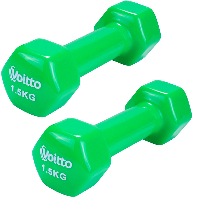Набор виниловых шестигранных гантелей для фитнеса Voitto 1,5 кг (2шт)