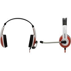 Наушники с микрофоном Defender Warhead G120 игровые красный + белый 2m
