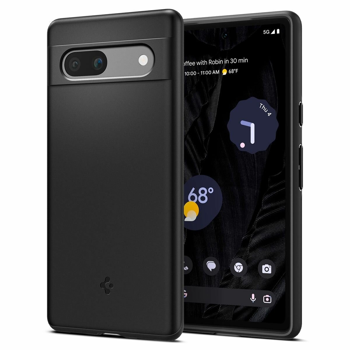 Чехол Spigen на Google Pixel 7a (ACS05814) Thin Fit / Спиген чехол для Пиксель 7а тонкий, противоударный, с защитой камеры, черный