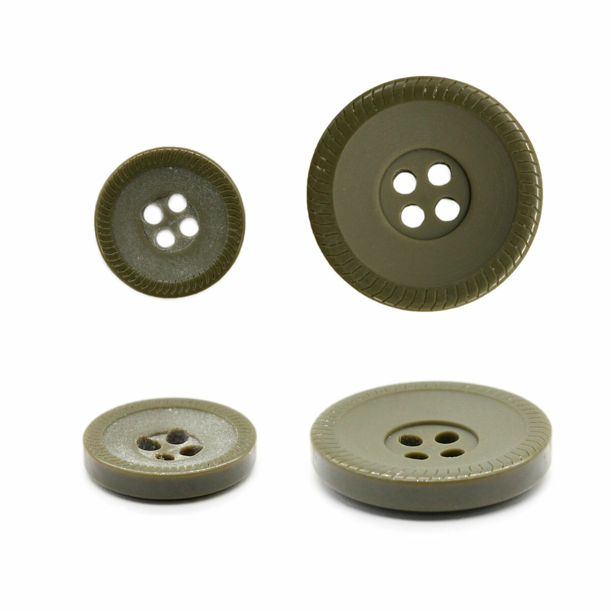 Пуговицы для пиджака 15 мм (6 шт) и 22 мм (6 шт), 4 прокола, хаки, Айрис