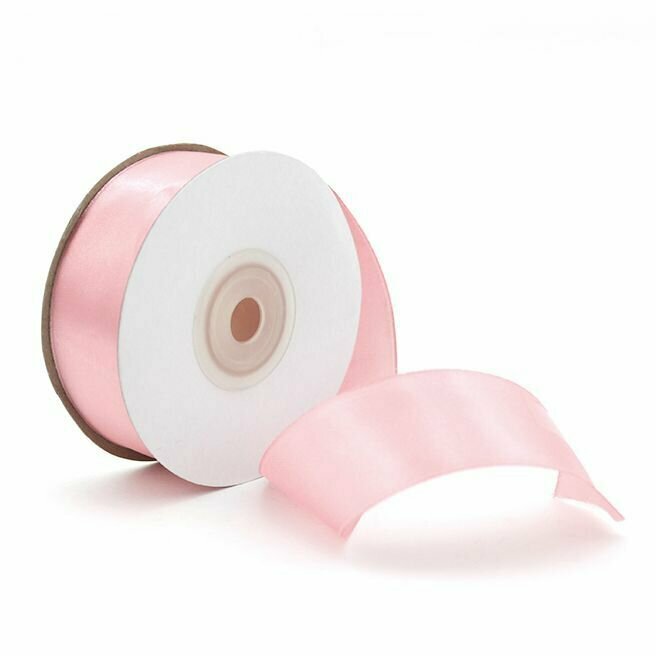 Лента декоративная Атлас Нежно-розовый / 1,2 см * 22,85 м