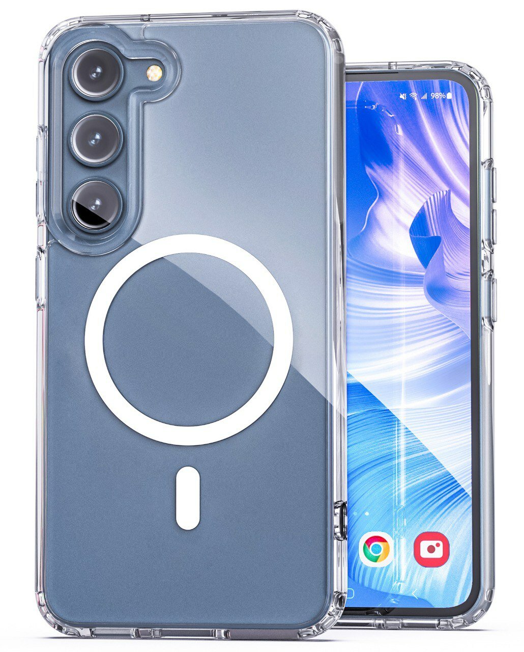 Комплект 2 в 1 для Samsung Galaxy S24 Plus/S25 Plus: Чехол MаgSafe и Внешний беспроводной аккумулятор MаgSafe 5000mAh