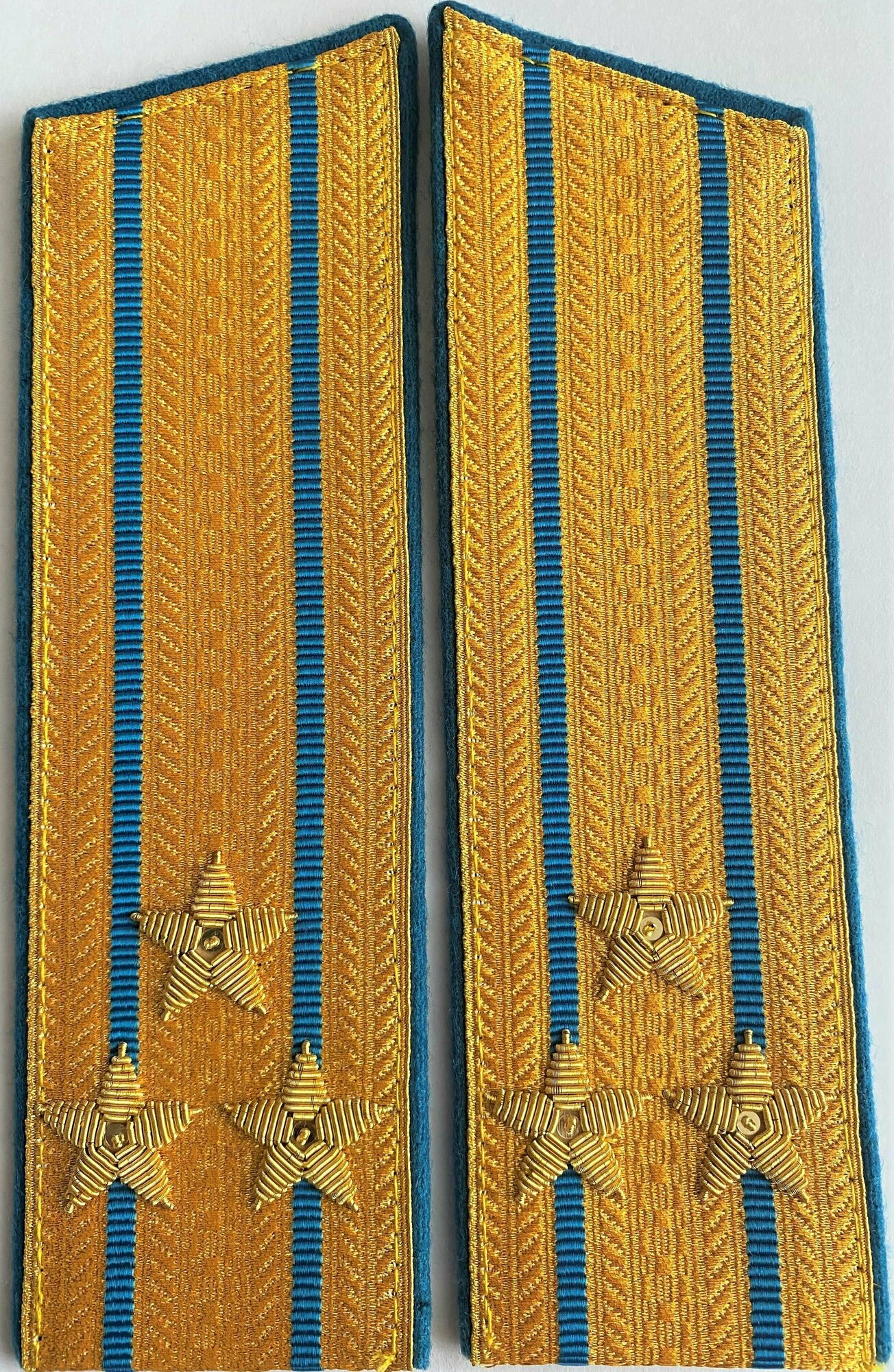 Погоны ВКС-ВВС-ВДВ парадные со скосом, полковник