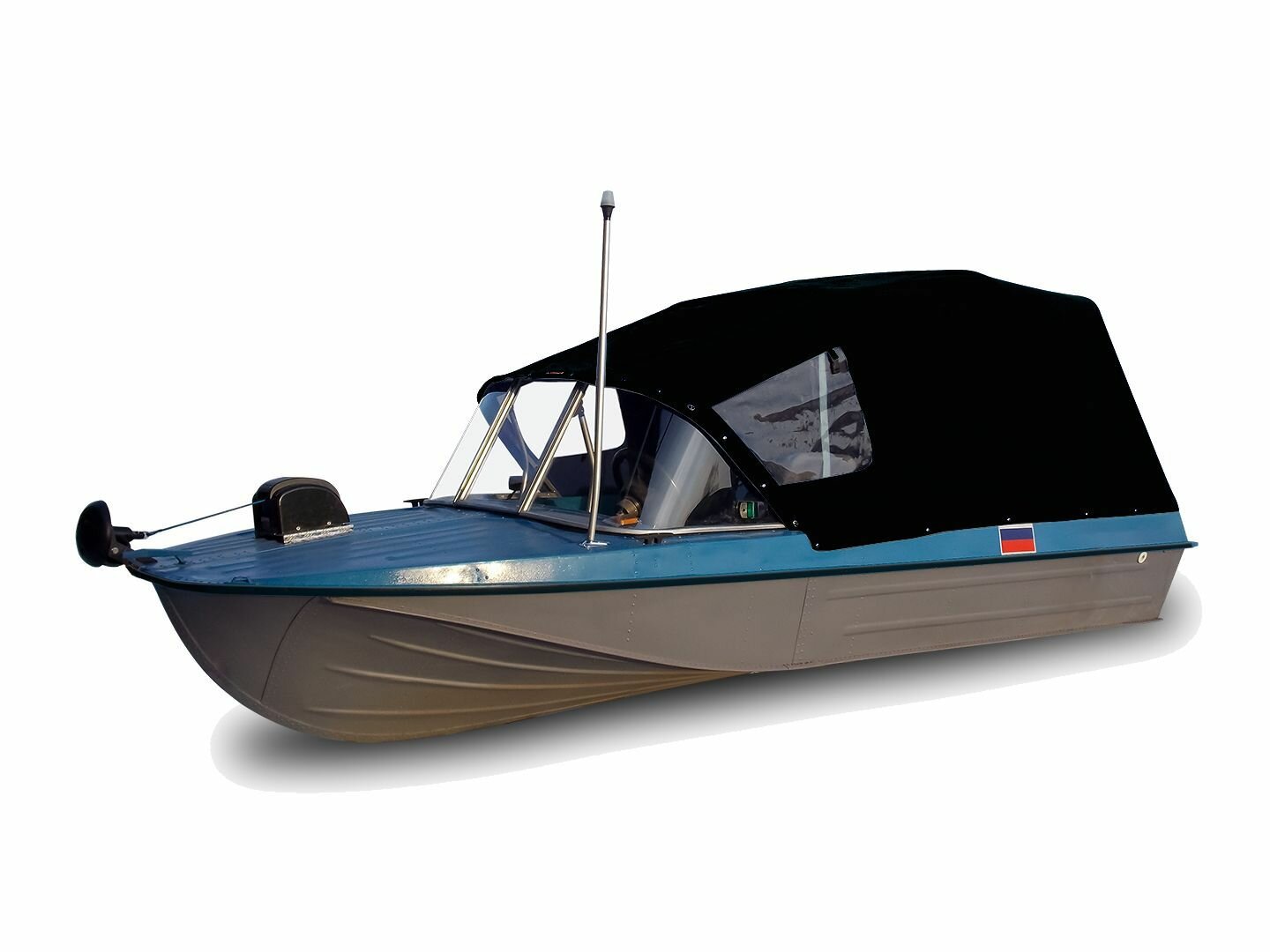 Казанка-5. Стекло с калиткой, тент, дуги, крепление. Комплект