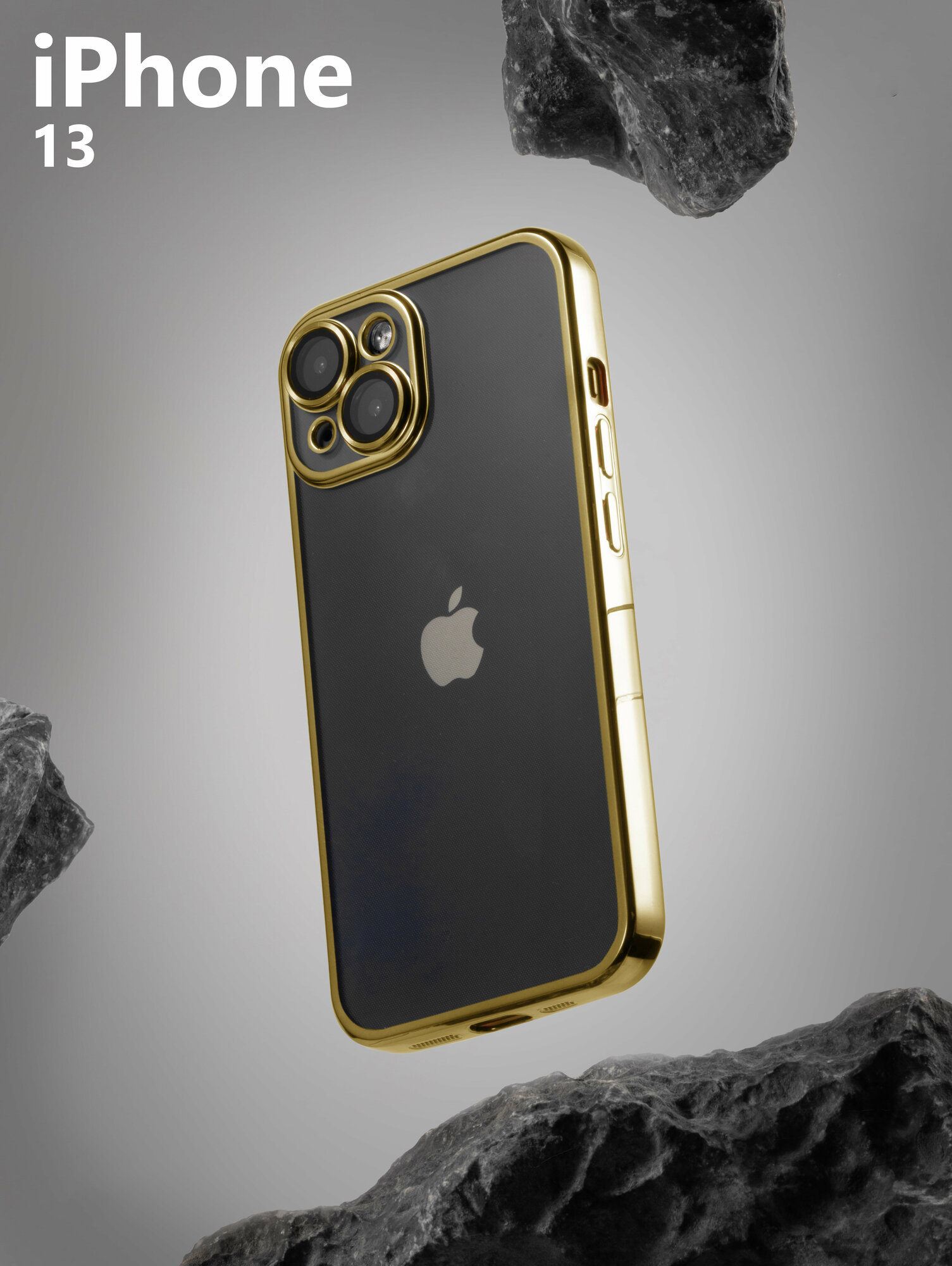 Чехол Окейси "Окейси", для iPhone 13, прозрачный, с окантовкой