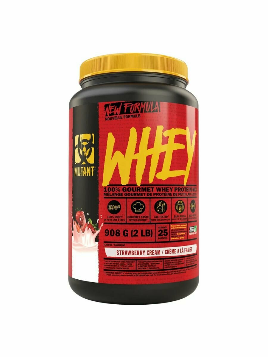 Протеин Мутант Whey 2 lb (908 г.) Клубничный
