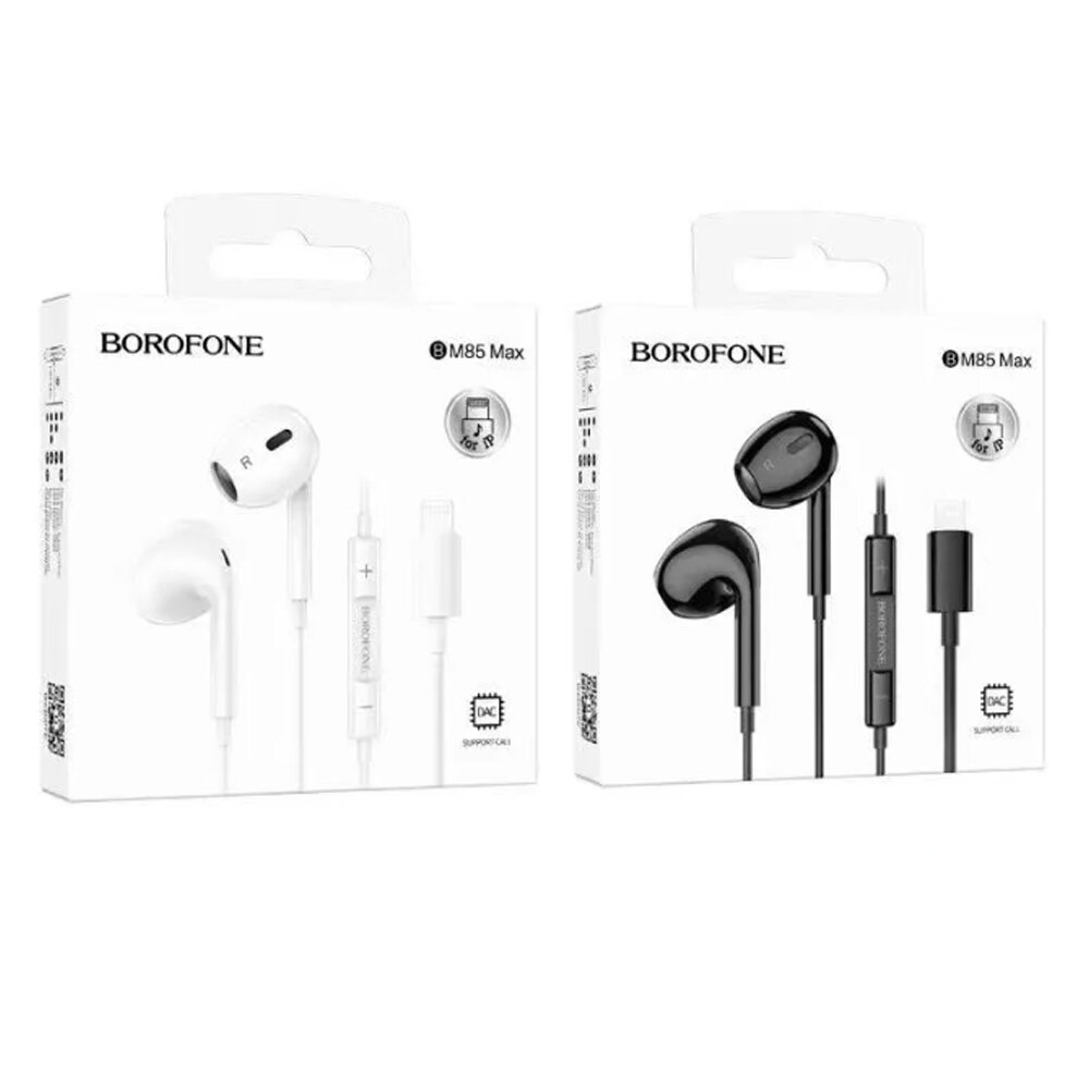 Проводные наушники BOROFONE BM85 max Lightning 1,2 метра (черные)