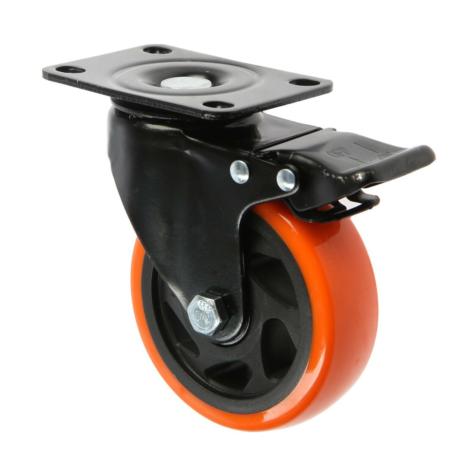 Колесо мебельное CAPPIO, d=100 мм, поворотное, со стопором, покрытие PVC, 9917555