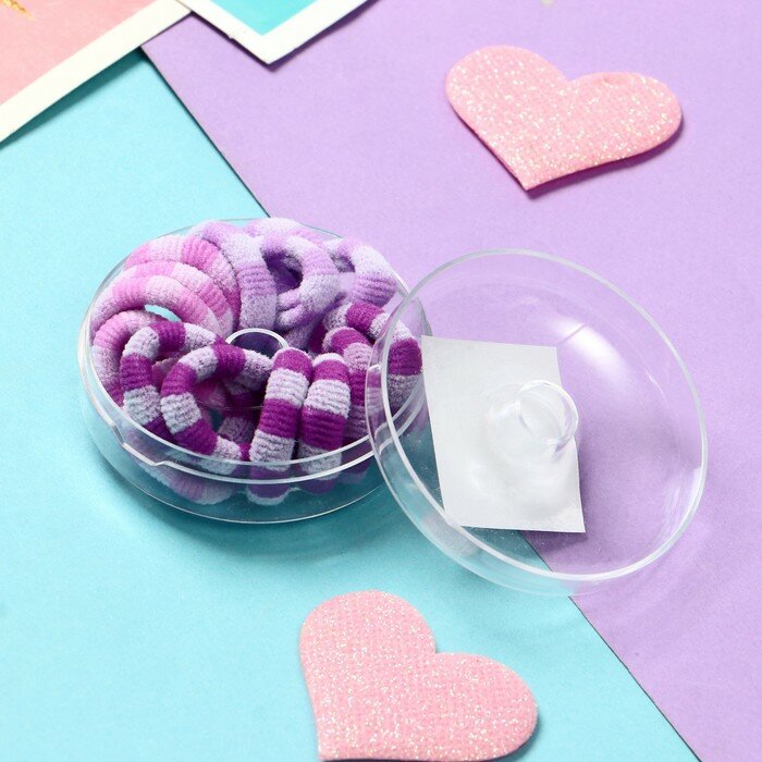 Резинки для волос «Махрушка галант», набор 16 шт, 2 см, фиолетовые