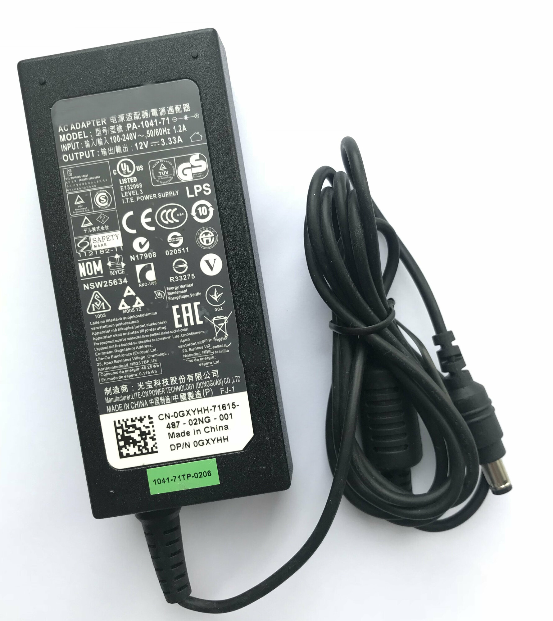 PA-1041-71 Адаптер блок питания для ЖК монитора DELL ADP-40DD B PA-1041-71 PA-1041-81 12V-3.33A 40W