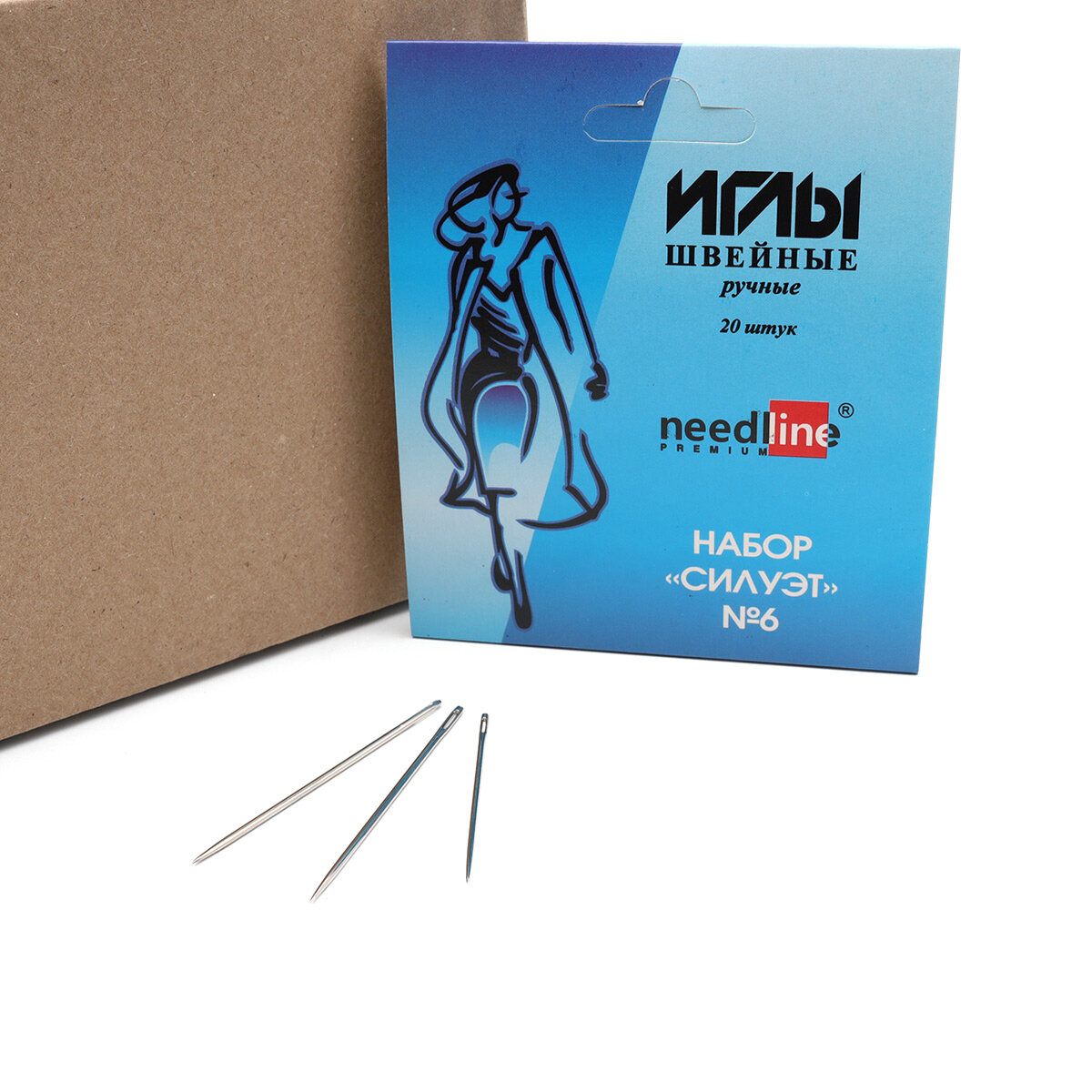Иголки для шитья ручные, набор №6 'Силуэт' никелированные, 20 шт*25 упак, Игольный завод ИЗ-200906