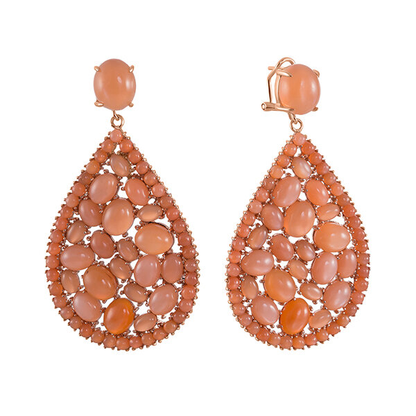 Серьги, серебро, 925 проба, лунный камень