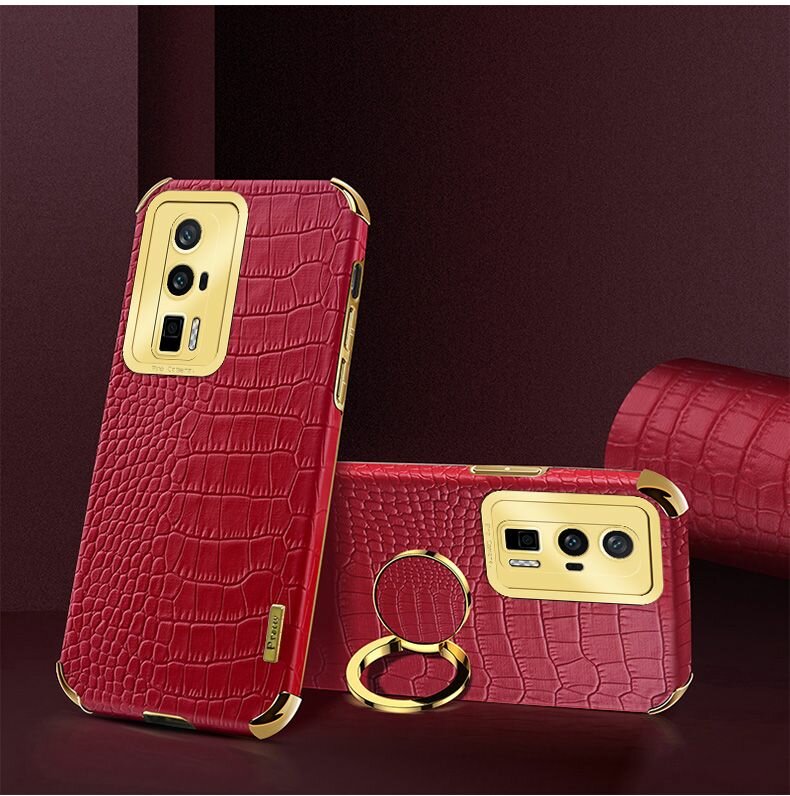 Чехол MyPads с пальцевым кольцом для смартфона Xiaomi Redmi K60 и K60 Pro и Poco F5 Pro, красный