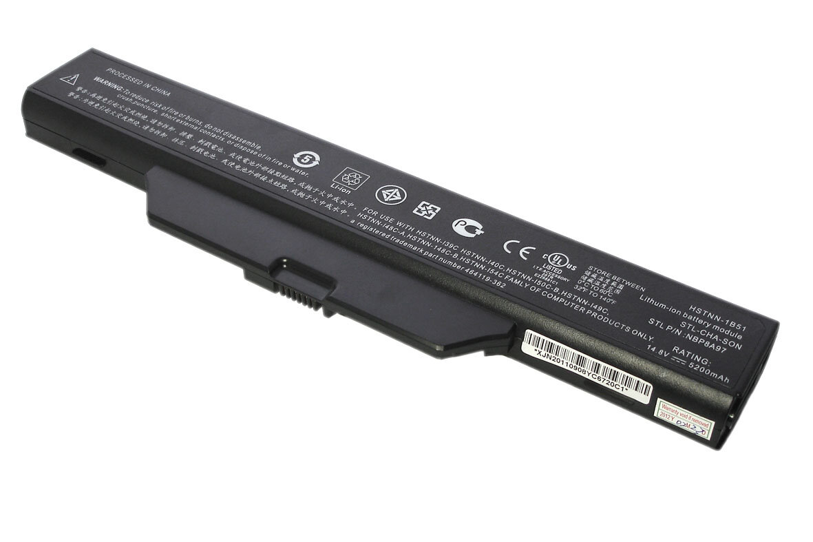 Аккумулятор для ноутбука HP Compaq 6720s, 6735s, 6830s, 6820s (HSTNN-IB51) 14.4V 5200mAh 77Wh, черная, HC/OEM