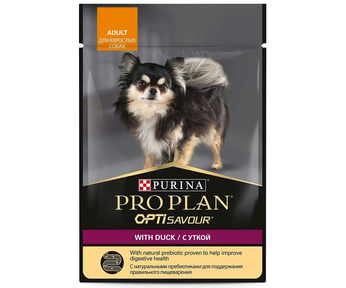 Влажный корм proplan для собак мелких пород утка в соусе adult duck 85г