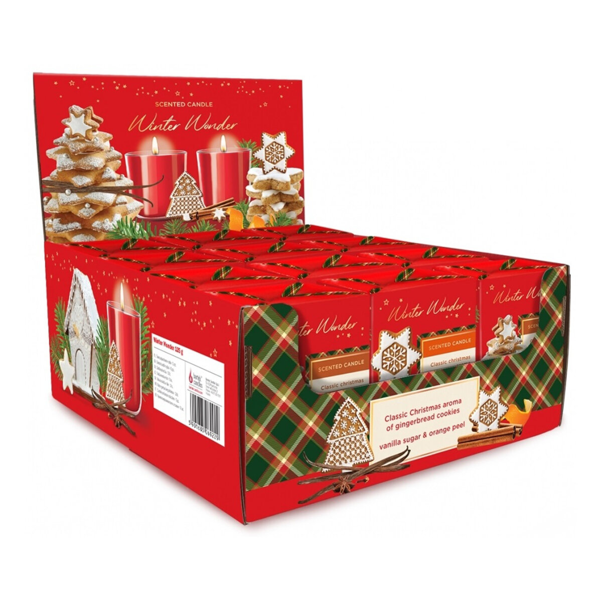 BARTEK Ароматическая свеча в стакане Зимнее чудо d. 8×12,5 см 150 г для уюта дома зимой